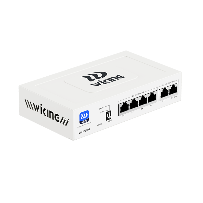 Switch PoE Witek WK-PS206(V2) 4 cổng PoE 10/100Mbps, 2 cổng RJ45 Uplink ...